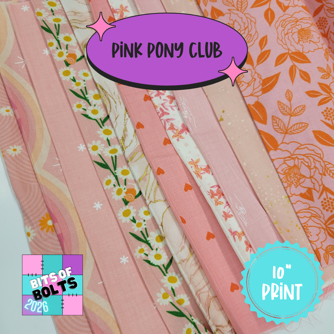 Bits of Bolts - 10" Print Strips (x10) - Pink Pony Club
