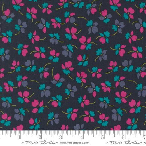 Flourish Florals in Indigo for Colour Crush by V & Co for Moda Fabrics