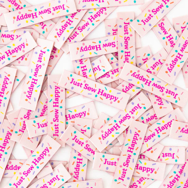 Just Sew Happy - Tied with a Ribbon Woven Labels - Sewing Labels by Sa