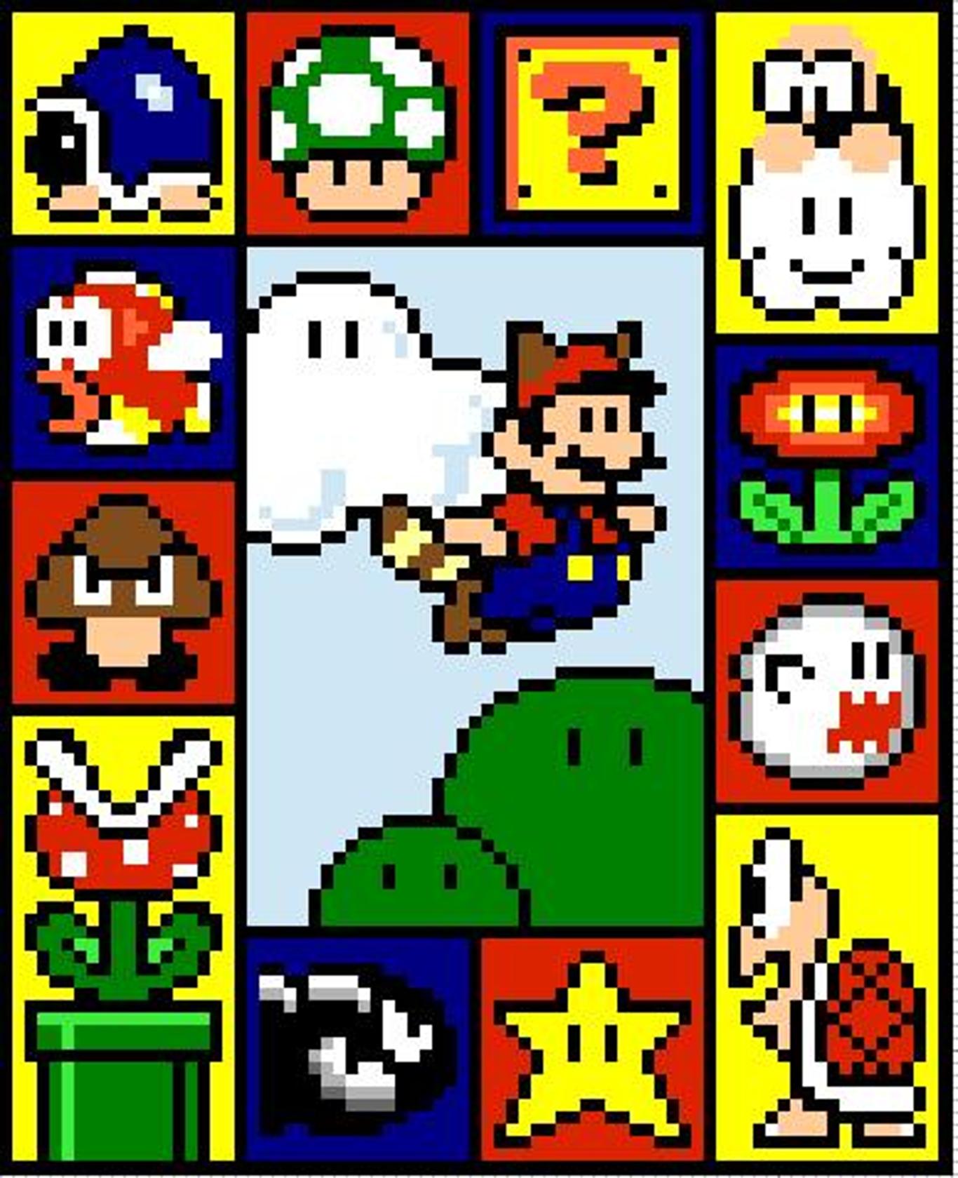 Super Mario Kit ** Includes Fabric Placement Design Chart/Pattern**